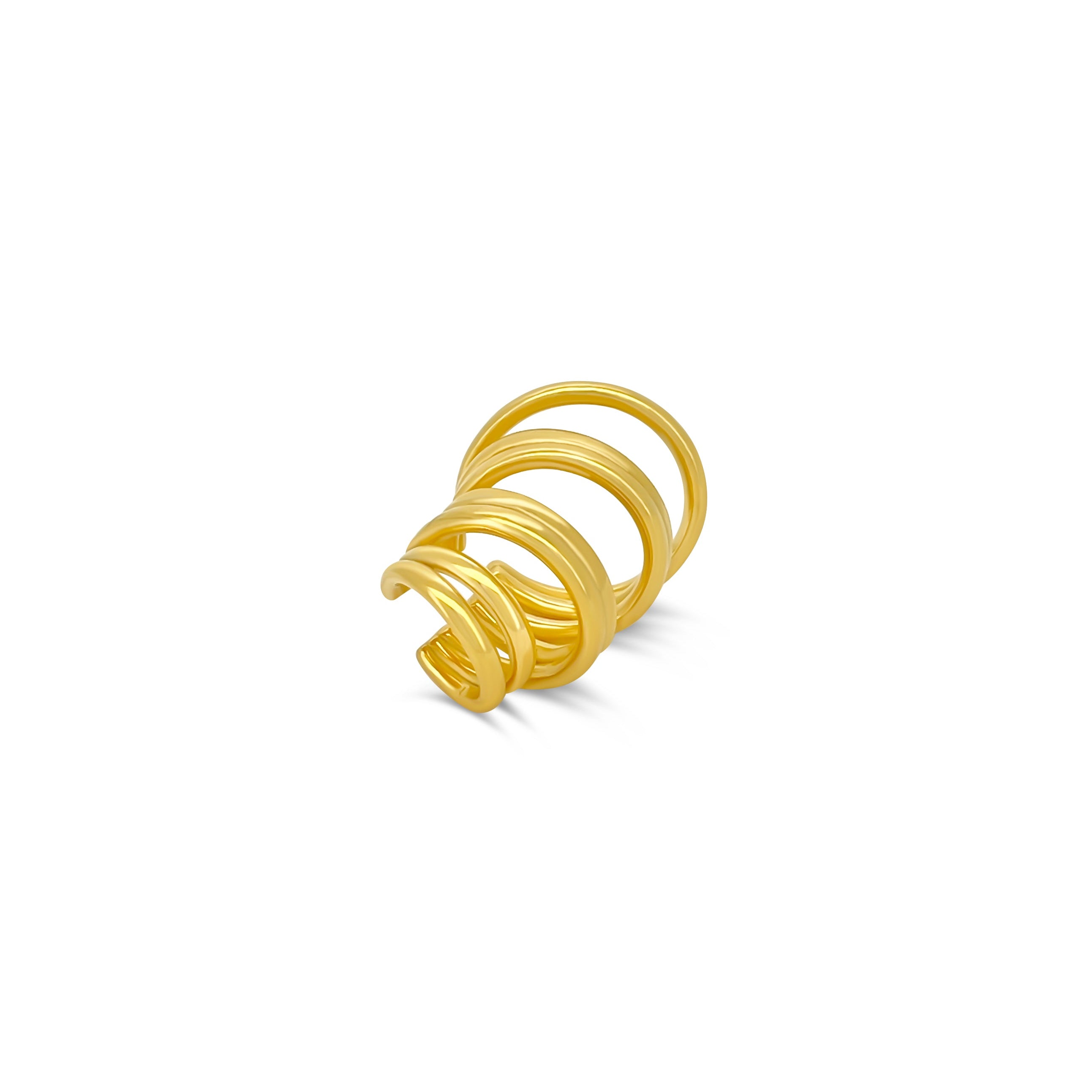 SCULPTED COIL CUFF – INDIGO